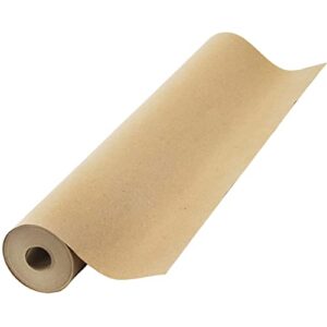 brown kraft paper jumbo roll 17.75” x 1200” (100ft) made in usa- ideal for gift wrapping, packing paper for moving, art craft, shipping, floor covering, wall art, table runner, 100% recycled material