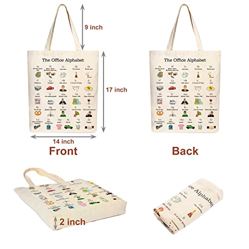 The Office Alphabet Tote Bag The Office TV Show Merchandise Office Fans Kitchen Gifts Office Theme Bags Presents