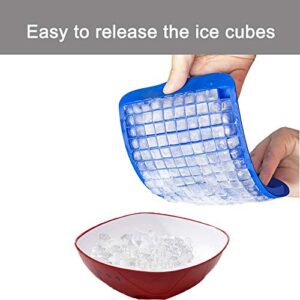 Silicone Mini Ice Cube Trays 2 Pack, 160 Small Ice Cube Molds Easy Release Crushed Ice Cube for Chilling Whiskey Cocktail, BPA Free Flexible Stackable and Durable Soft Mold Storage Containers