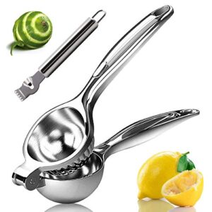 lemon squeezer, monkkino lemon squeezer juicer, citrus juicer handheld, lemon juicer, stainless steel juicer hand press, lime squeezer bar tool, manual citrus press, lime juicer with zester, 2 pcs