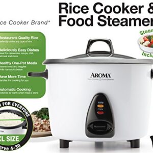 Aroma Housewares ARC-360-NGP 20-Cup Pot-Style Rice Cooker & Food Steamer, White