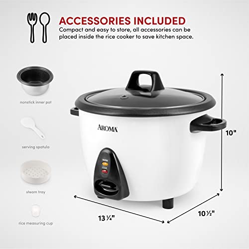 Aroma Housewares ARC-360-NGP 20-Cup Pot-Style Rice Cooker & Food Steamer, White