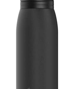 Hydrapeak Flow 32oz Insulated Water Bottle with Straw Lid | Double Wall Vacuum Insulated Stainless Steel Water Bottles, BPA-Free and Leak-Proof, Wide Mouth Flask with Bite Straw and Handle (Black)