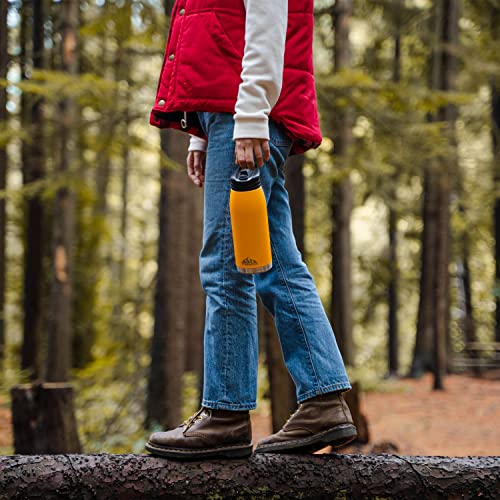 Hydrapeak Flow 32oz Insulated Water Bottle with Straw Lid | Double Wall Vacuum Insulated Stainless Steel Water Bottles, BPA-Free and Leak-Proof, Wide Mouth Flask with Bite Straw and Handle (Black)