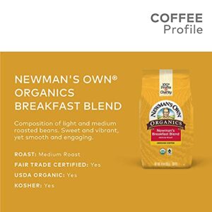 Newman's Own Organics Newman's Breakfast Blend, Ground Coffee, Medium Roast, Bagged 10oz