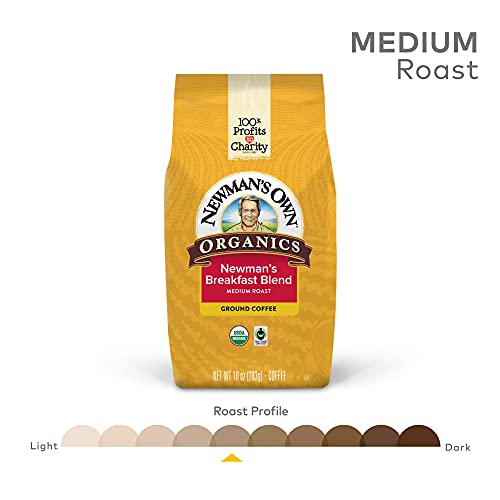 Newman's Own Organics Newman's Breakfast Blend, Ground Coffee, Medium Roast, Bagged 10oz