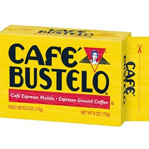 Café Bustelo Espresso Dark Roast Ground Coffee Brick, 6 Ounces (Pack of 12)