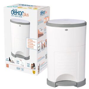 Dekor Plus Hands-Free Diaper Pail | White | Easiest to Use | Just Step – Drop – Done | Doesn’t Absorb Odors | 20 Second Bag Change | Most Economical Refill System |Great for Cloth Diapers