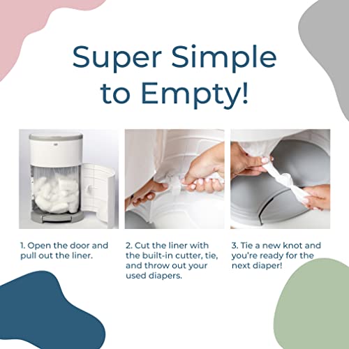 Dekor Plus Hands-Free Diaper Pail | White | Easiest to Use | Just Step – Drop – Done | Doesn’t Absorb Odors | 20 Second Bag Change | Most Economical Refill System |Great for Cloth Diapers