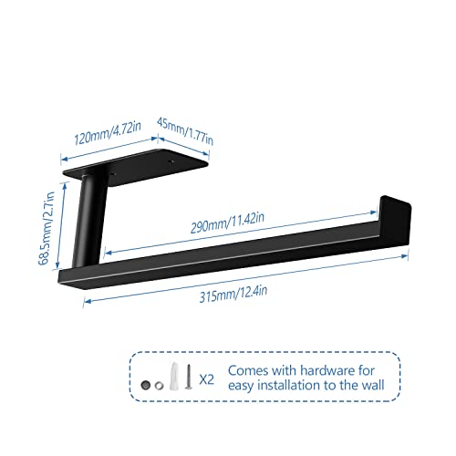 Paper Towel Holder JSVER Roll Paper Towel Rack, Drilling Paper Towel Holder Wall Mount, Paper Towel Holder for Bathroom, Kitchen, Under Counter Paper Roll Rack