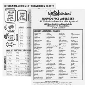 Talented Kitchen 4 Stainless Steel Spice Racks Wall Mount Organizer for Cabinet Door with 24 Empty 4oz Glass Jars, 269 Clear Seasoning Labels (2 Styles)