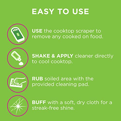 Affresh Cooktop Cleaning Kit, Safe for Glass & Ceramic Cooktops, Includes 5 oz cleaner, 5 pads, 1 scraper