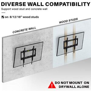 Tilting TV Wall Mount Low Profile for Most 26-55" Flat Screen LED, LCD, Curved TVs, Tilt TV Mount Bracket VESA 400x400mm- Holds Up to 99lbs, Easily Lock and Release to Mount on 12" or 16" Stud