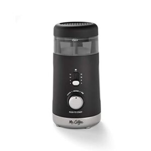 mr. coffee coffee grinder, automatic grinder with 5 presets, 12 cup capacity, black