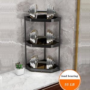 3-Tier Corner Bathroom Organizer Countertop Black Under Sink Organizers and Storage shelves Shelf Cabinet For Kitchen/Bedroom/Office