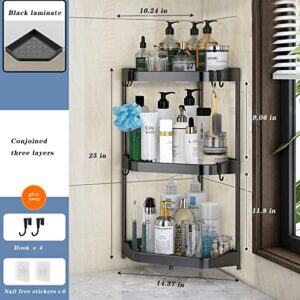 3-Tier Corner Bathroom Organizer Countertop Black Under Sink Organizers and Storage shelves Shelf Cabinet For Kitchen/Bedroom/Office