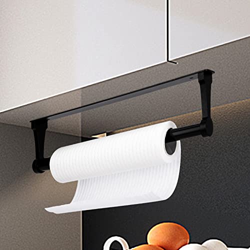 Paper Towel Holders,Paper Towels Rolls - for Kitchen,Paper Towels Bulk- Self-Adhesive Under Cabinet,Retractable Stainless Steel Paper Towel Holder