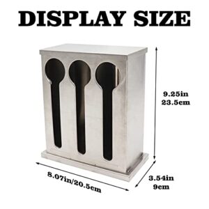 Utensil Dispenser, 3 Compartment Stainless Cutlery Organizer, Plastic Silverware Holder Caddy, Forks Spoons Knives Dispenser, Flatware Organizer for Restaurant Party Buffet Table Kitchen CounterTop