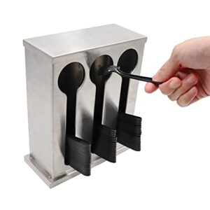 Utensil Dispenser, 3 Compartment Stainless Cutlery Organizer, Plastic Silverware Holder Caddy, Forks Spoons Knives Dispenser, Flatware Organizer for Restaurant Party Buffet Table Kitchen CounterTop