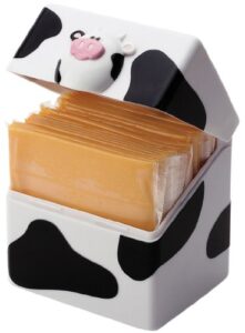 joie kitchen moo cow sliced cheese container for fridge | fun cheese vault keeps cheese fresh and delicious