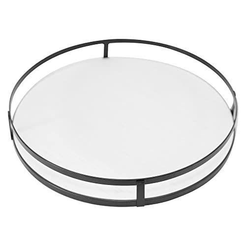 12" Wood Lazy Susan,Wooden Lazy Susan Organizer Display Stand,Turntable 360 Degrees Rotating Table Decor ,Round Lazy Susan for Countertop Cabinet or Dining Table,Farmhouse Table Decor.(White)