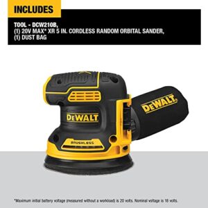 DEWALT 20V MAX Orbital Sander, Tool Only (DCW210B), Yellow