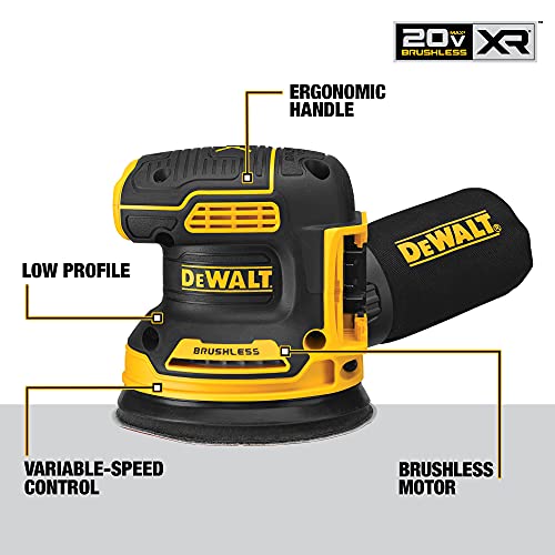 DEWALT 20V MAX Orbital Sander, Tool Only (DCW210B), Yellow