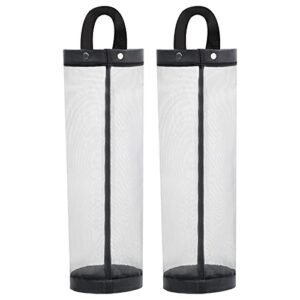 plastic bag holder 2 packs mesh hanging storage dispensers foldable breathable washable hanging mesh garbage bag organizer for kitchen plastic bag storage