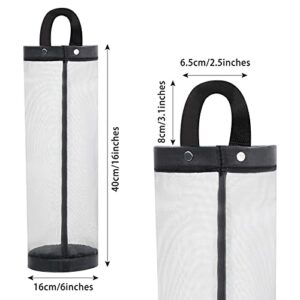 Plastic Bag Holder 2 Packs Mesh Hanging Storage Dispensers Foldable Breathable Washable Hanging Mesh Garbage Bag Organizer for Kitchen Plastic Bag Storage