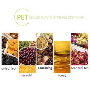 15 Pack 6oz Clear Plastic Jars Wide-mouth Storage Containers,Refillable Empty Containers for Dry Food,Dried Fruit,Seasoning and Honey Storage