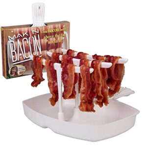 Microwave Bacon Cooker - The Original Makin Bacon Microwave Bacon Tray - Reduces Fat up to 35% for a Healthy Breakfast- Make Crispy Bacon in Minutes. Made in The USA. Ships from Wisconsin