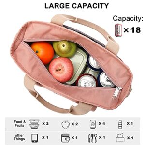 Weitars Lunch Bag for Women Work,Insulated Lunch Box Extra Large Lunch Tote Bag,Wide-Open Tote Cooler Bag With Removable Shoulder Strap with Side Pocket,Lunchbag For Picnic Hiking School Beach