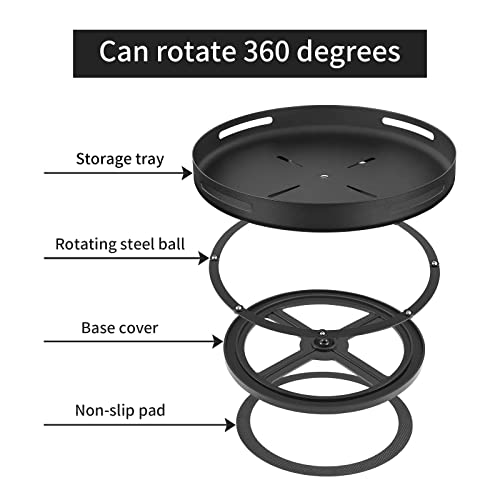 FORSPACELESS Iron Lazy Susan Organizer Turntable 11-Inch, Pantry Lazy Susan for Cabinet,Spice Rack for Kitchen,Black…