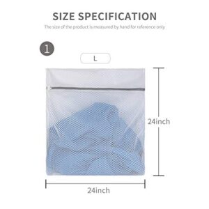 2 XX-Large Honeycomb Delicates Bags for Washing Machine, 24 x 24 Inches lingerie bags for Laundry, Travel Storage Organize Bag for Cotton Clothes,Sheet, Shoes