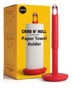 ototo crab n’ roll paper towel holder countertop paper towel holders – paper towels holder, paper towel holder stand, paper towel stand – kitchen paper towels holder, standing paper towel roll holder