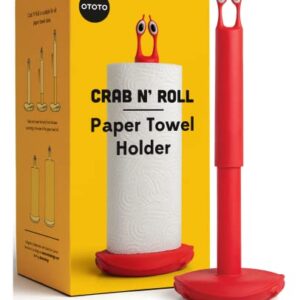 OTOTO Crab N' Roll Paper Towel Holder Countertop Paper Towel Holders - Paper Towels Holder, Paper Towel Holder Stand, Paper Towel Stand - Kitchen Paper Towels Holder, Standing Paper Towel Roll Holder