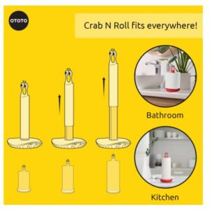 OTOTO Crab N' Roll Paper Towel Holder Countertop Paper Towel Holders - Paper Towels Holder, Paper Towel Holder Stand, Paper Towel Stand - Kitchen Paper Towels Holder, Standing Paper Towel Roll Holder