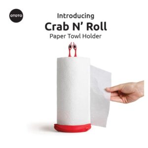 OTOTO Crab N' Roll Paper Towel Holder Countertop Paper Towel Holders - Paper Towels Holder, Paper Towel Holder Stand, Paper Towel Stand - Kitchen Paper Towels Holder, Standing Paper Towel Roll Holder