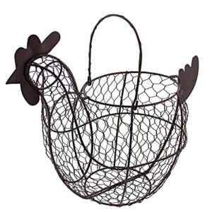 rural365 chicken egg holder – brown decorative wire basket with handle decor wire egg basket for kitchen or living room