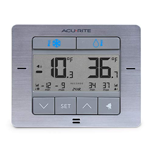 AcuRite Digital Wireless Fridge and Freezer Thermometer with Alarm, Max/Min Temperature for Home and Restaurants (00515M) 4.25" x 3.75"