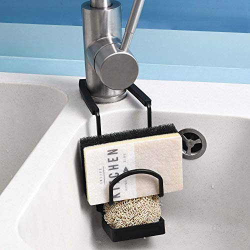 Sink Caddy Sink Sponge Holder, Stainless Steel Sink Organizer, Small Kitchen Bathroom Faucet Organizer-Fix Around Faucet