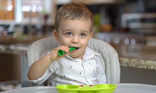 Olababy 100% Silicone Soft-Tip Training Spoon for Baby Led Weaning 2pack