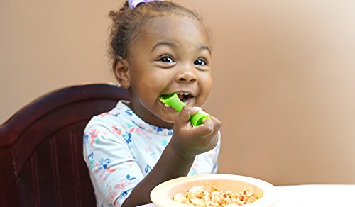 Olababy 100% Silicone Soft-Tip Training Spoon for Baby Led Weaning 2pack