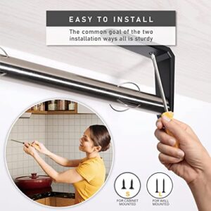 LKKL Paper Towel Holder Under Cabinet, Easy Tear Paper Towel Holder Wall Mount Horizontally or Vertically for Kitchen Bathroom RV Work Sink, Under Counter Paper Roll Holder, Stainless Steel, Nickel