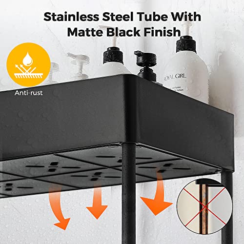 Under Sink Organizers and Storage, 2 Tier Pull Out Cabinet Organizer, Kitchen Cabinet Organizer Bathroom Sink Organizer with Hooks, Cabinet Organizers and Storage for Bathroom, Black, 2 Pack