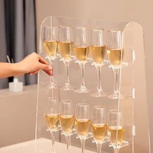 Champagne Wall Holder For Party, Acrylic Champagne Tower Stand, Wine Glass Holder Display, Champagne Stand. Mimosa Tower, Champagne Wall Stand For Party, Prosecco Champagne Holder - 10 GLASSES.