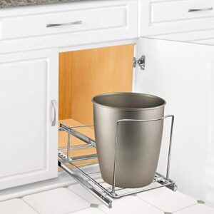 Lynk Professional® Pull Out Trash Can Under Cabinet Slide Out Organizer, Slide Out Adjustable Shelf for Trash Cans, Laundry Hampers, and Bath Bins - Chrome (Trash Can Not Included)