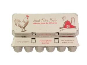 printed egg cartons red/brown design – 100 units