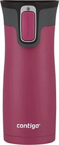 contigo autoseal west loop vacuum-insulated stainless steel travel mug, 16 oz, dragonfruit