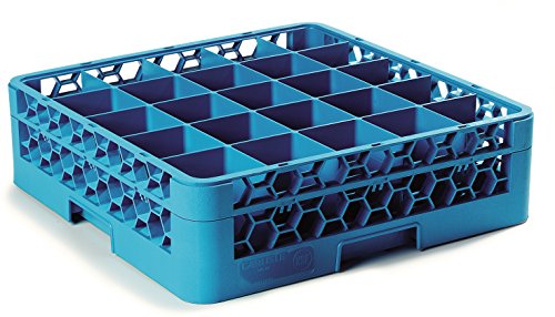 CFS RG25-114 OptiClean 25 Compartment Glass Rack with Extender, 3-1/2" Compartments, Blue (Pack of 4)